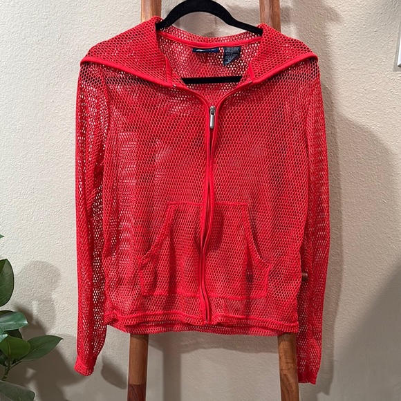 Catalina | Tops | Catalina Red Mesh Jacket | Poshmark